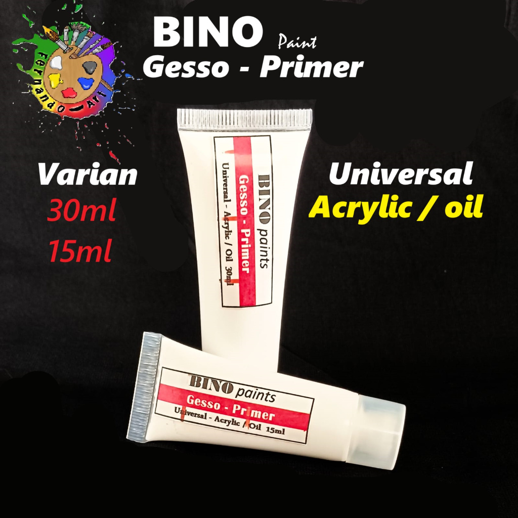Jual BN - Bino Paints Gesso Premium Oil Acrylic Primer 30ml & 15ml ...