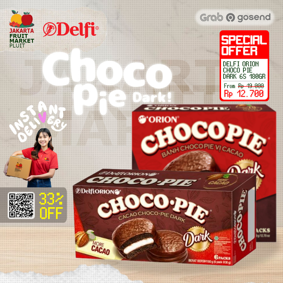Jual DELFI ORION CHOCO PIE Chocolate / Dark cokal marshmallow | Shopee ...