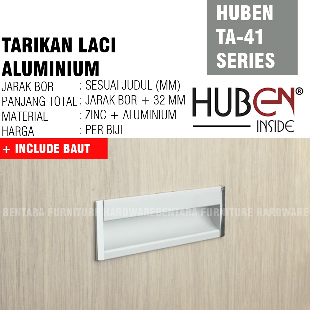 Jual HUBEN TA-41 TARIKAN LACI TANAM ALUMINIUM 64 96 128 160 ANODIZE ...