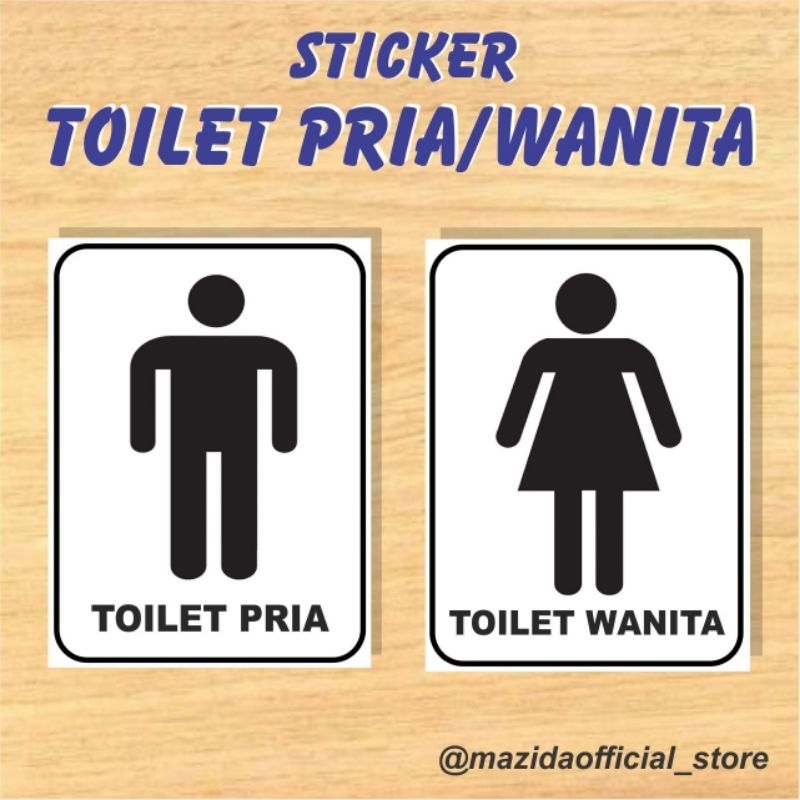 Jual Sticker Toilet Pria dan Wanita Putih Vertikal Ukuran Besar Anti ...