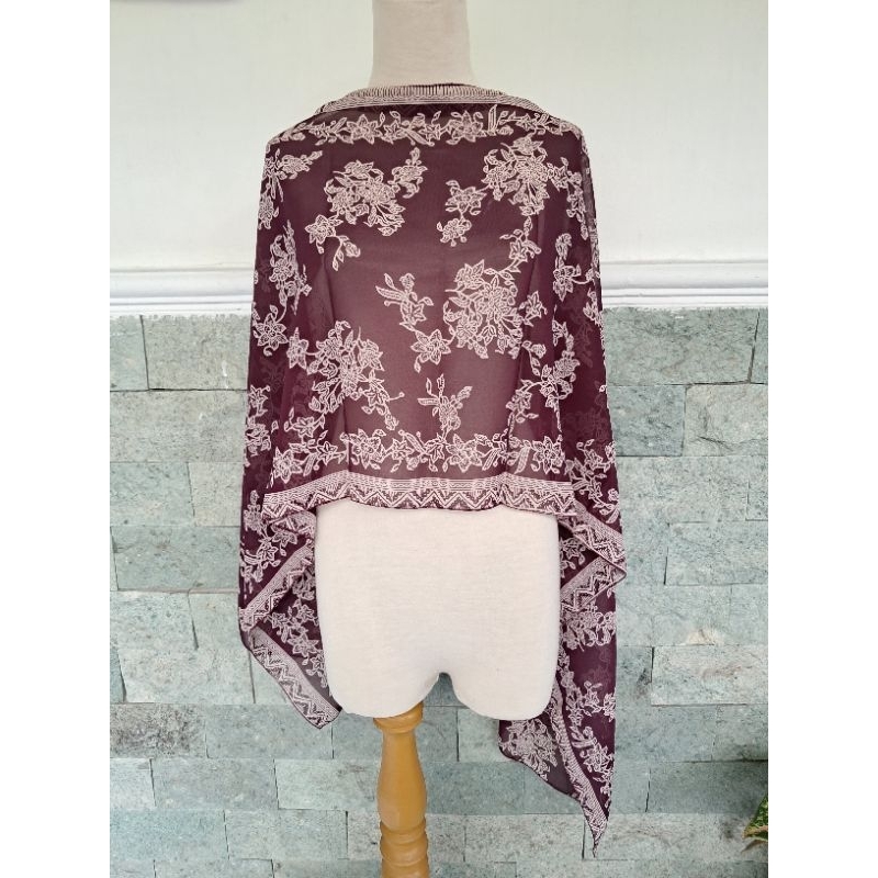 Jual PRELOVED - Selendang batik ungu anggur - Size 168x55 cm | Shopee ...