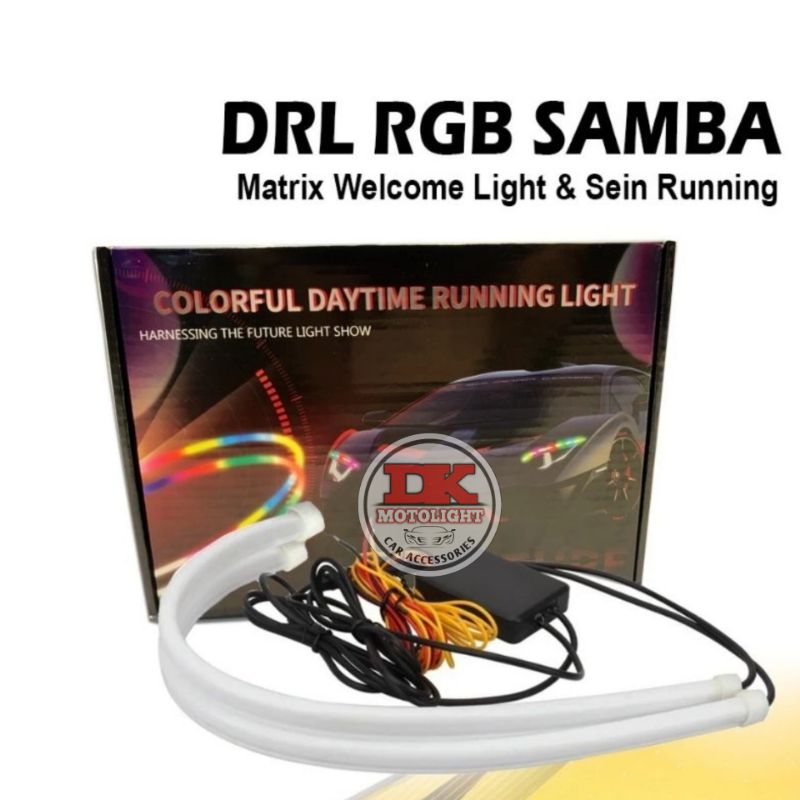 Jual Lampu Alis DRL RGB Samba Matrix – Bisa Setting Warna via Bluetooth Android iOS, Untuk Motor ...