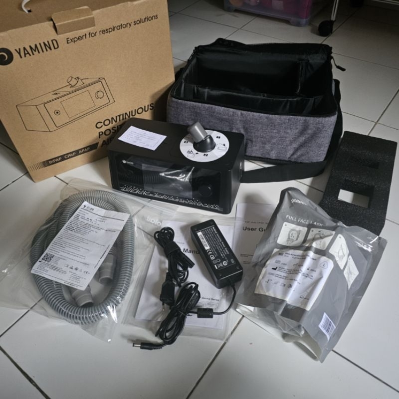 Jual mesin pernafasan sleep apnea ngorok Yamind CPAP BIPAP ventilator DM28 -S/T like new fullset ...