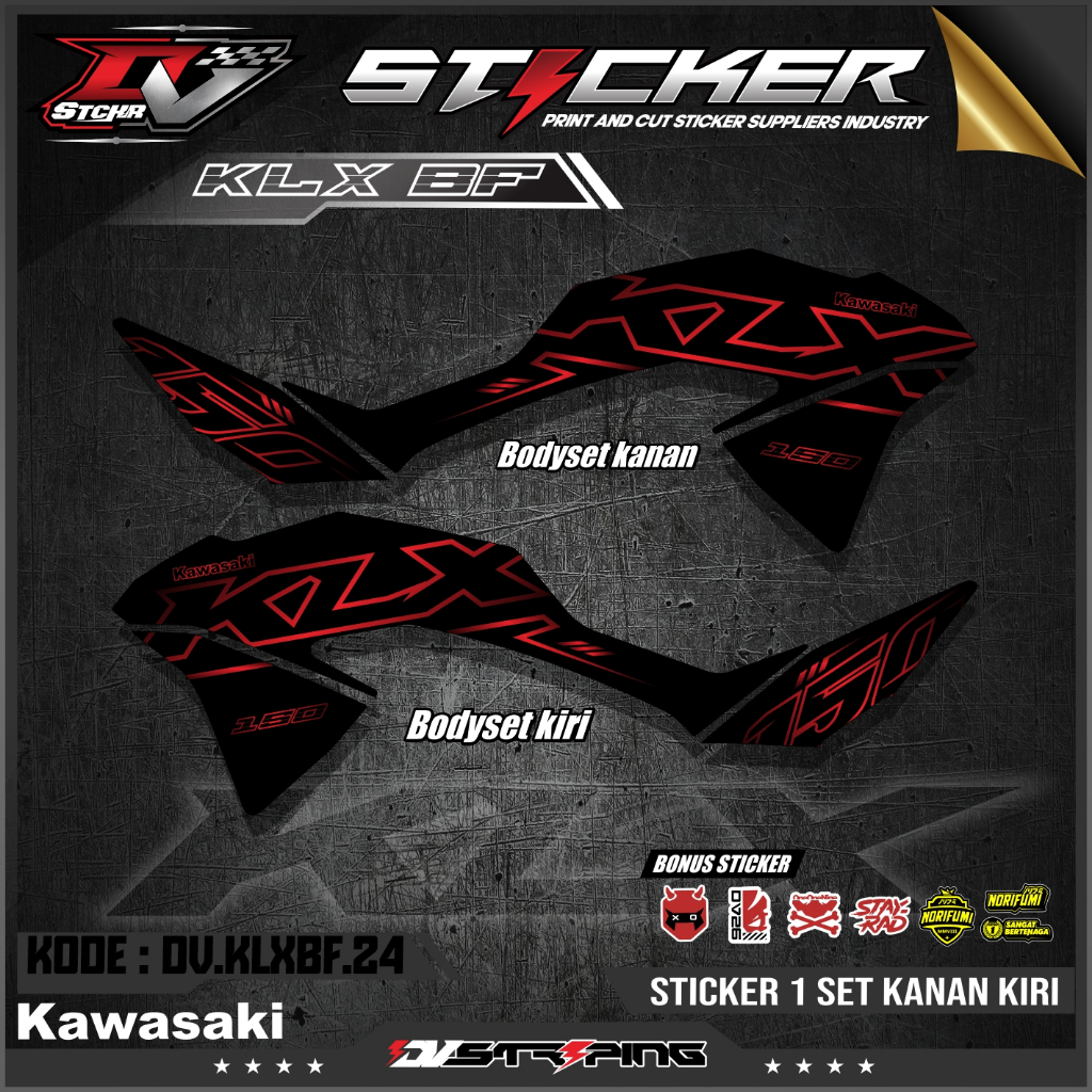 Jual Striping Kawasaki KLX BF 150 SE Variasi -Sticker Variasi Kawasaki ...