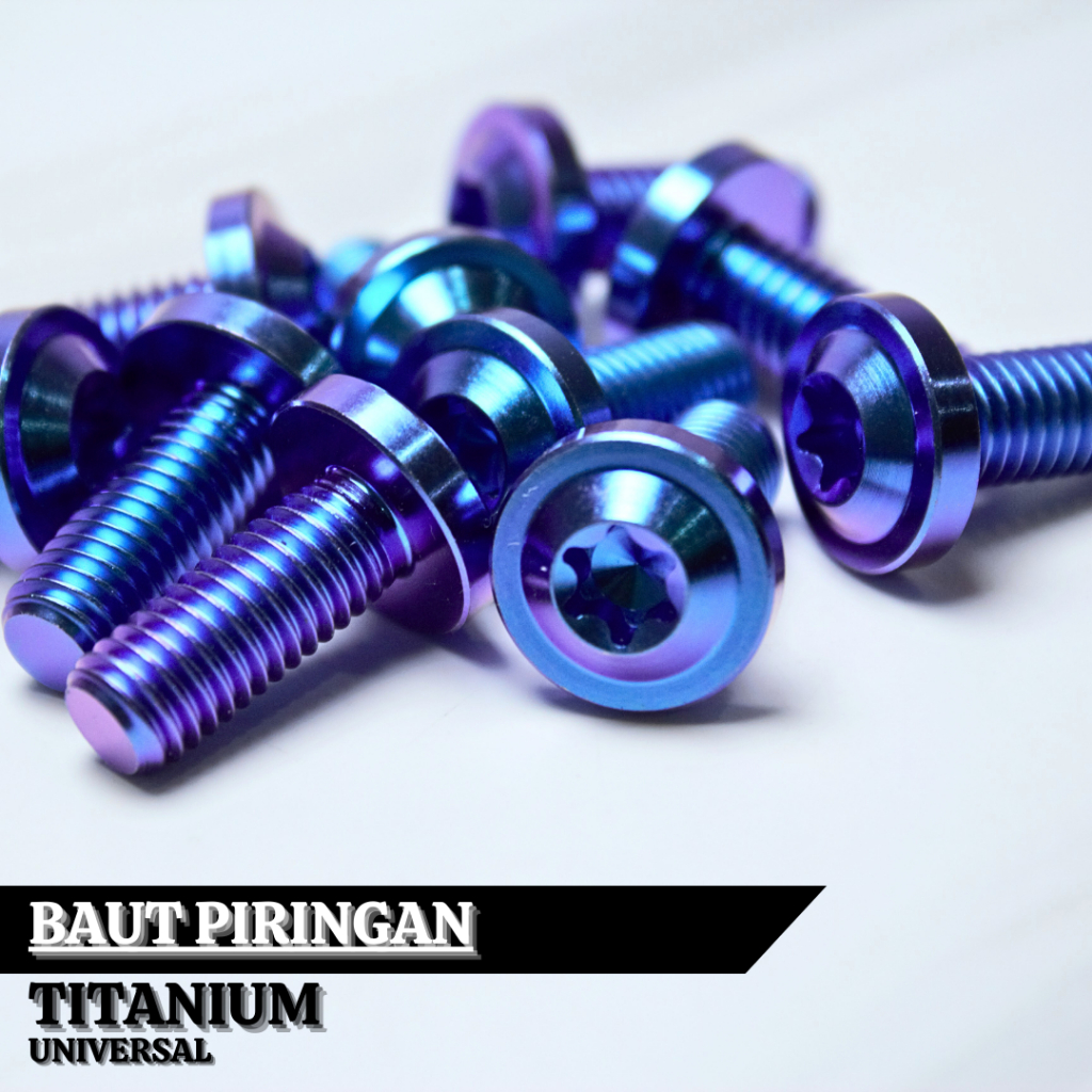 Jual Baut Piringan Titanium Baut Cakram Bintang Drat 12 Baut Cakram Bintang 8 x 25 Baut Titanium ...