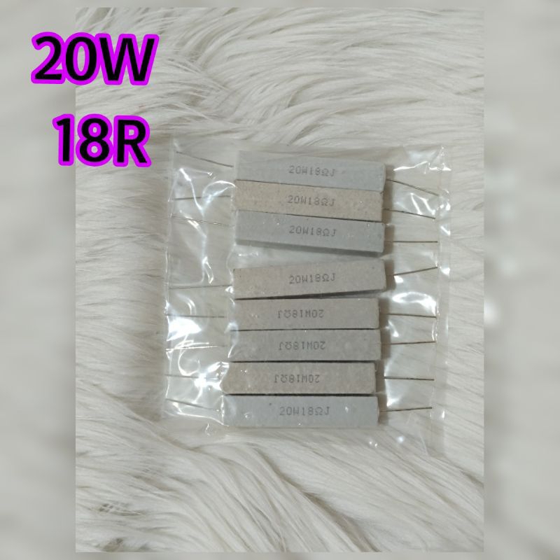 Jual 10 pcs Resistor 20 watt 18 R 20w 18 ohm | Shopee Indonesia
