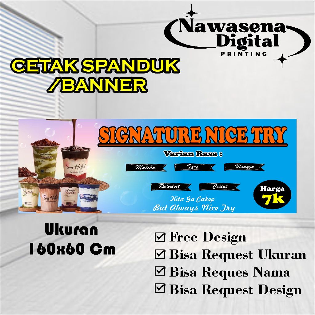 Jual Cetak Spanduk Banner Minuman Signature | Shopee Indonesia