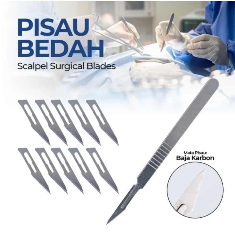 Jual Pisau Bedah SCALPEL Set 10pcs Mata Ukir Cutter Pen Pisau Lab ...