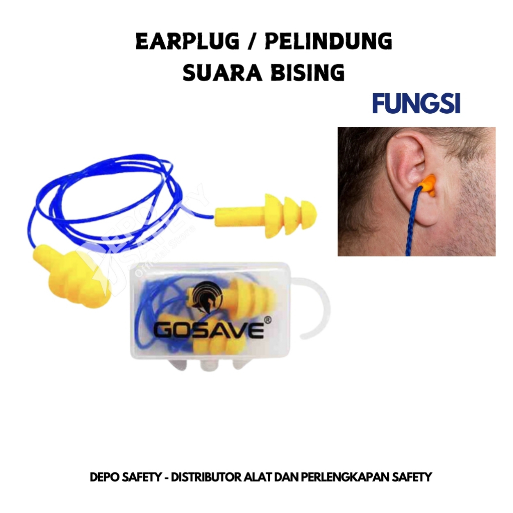 Jual Earplug Ultrafit Corded Gosave Original - Pelindung Telinga Ear ...