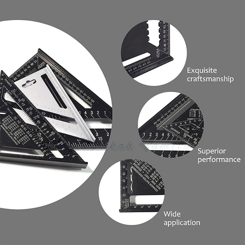Jual penggaris siku sudut segitiga 7" speed square aluminium penggaris ...