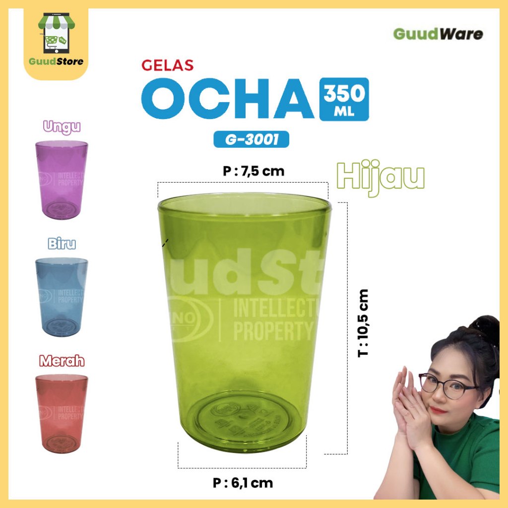 Jual ( 12 PCS ) OCHA - Gelas Minum Ocha Japan Quality - transparent ...