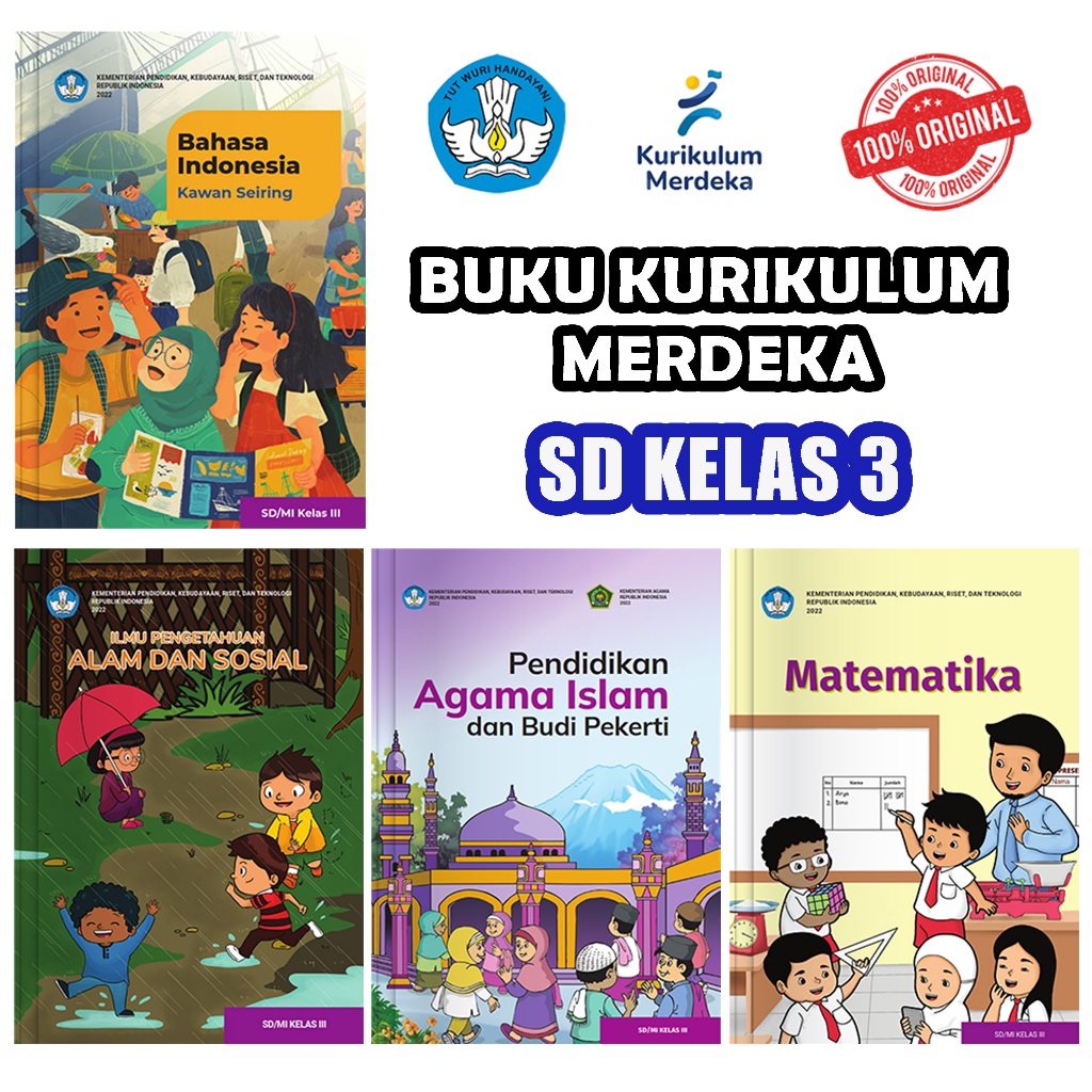 Jual Buku Paket Kelas 3 SD Kurikulum Merdeka Revisi Terbaru Kemendikbud | Shopee Indonesia