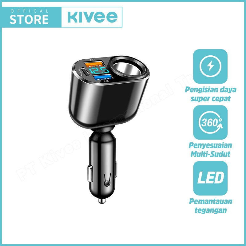 Jual KIVEE Car Charger Mobil Fast charging 66W 4 in 1 LED For iphone ...