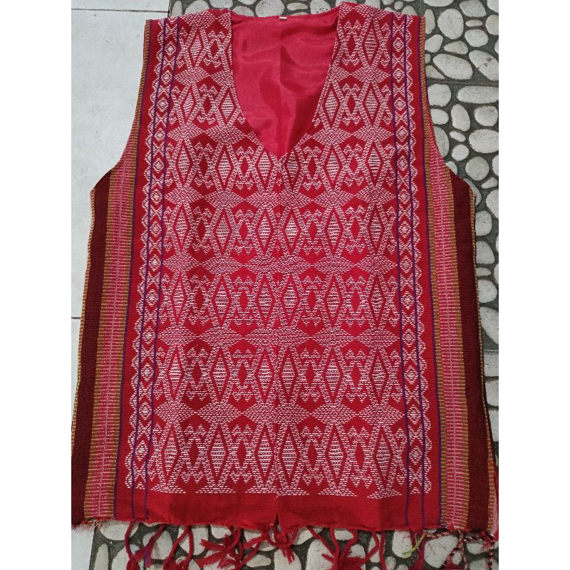 Jual rompi kain sidan rompi kain pua kumbu rompi tenun dayak | Shopee ...