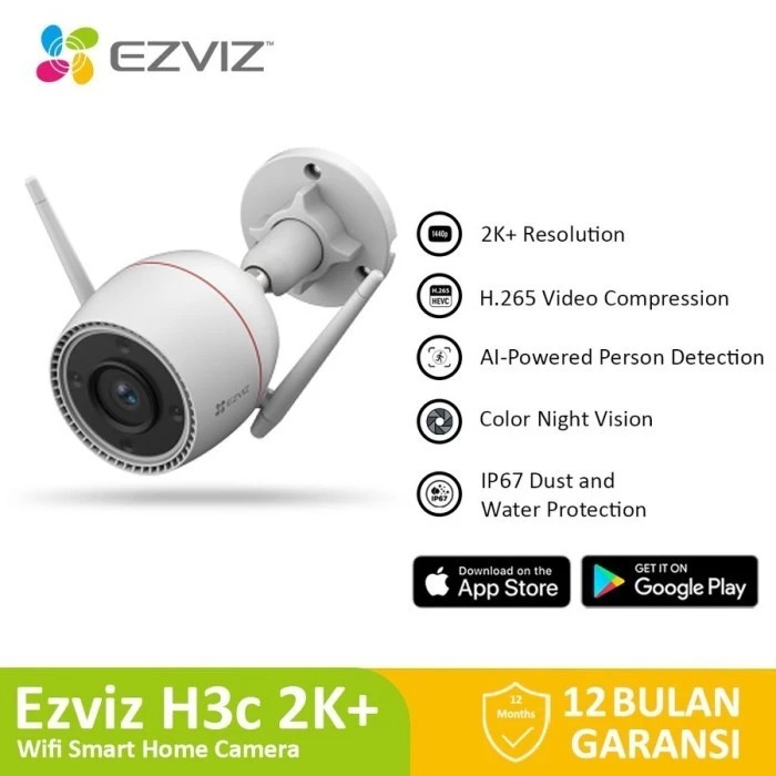 Jual Ezviz H3C 4MP Color Night Vision 2K IP Cam Outdoor Kamera CCTV ...