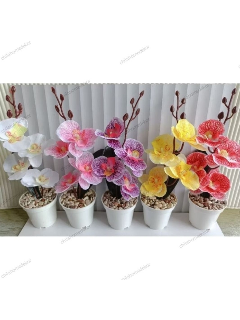 Jual BUNGA HIAS ANGGREK + POT BUNGA PAJANGAN DEKORASI RUANGAN | Shopee ...
