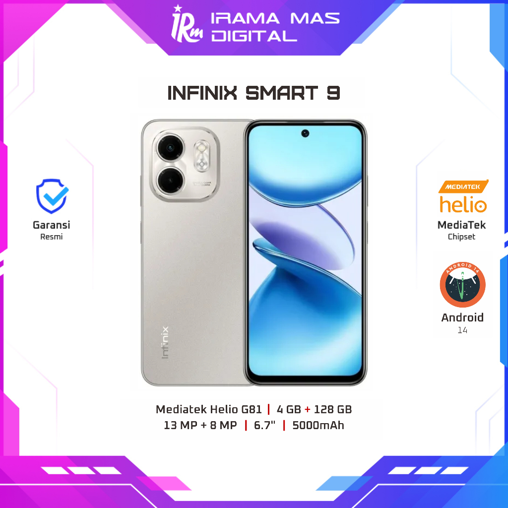 Jual INFINIX SMART 9 - 4GB/128GB (black,green,titanium,gold) | Shopee ...
