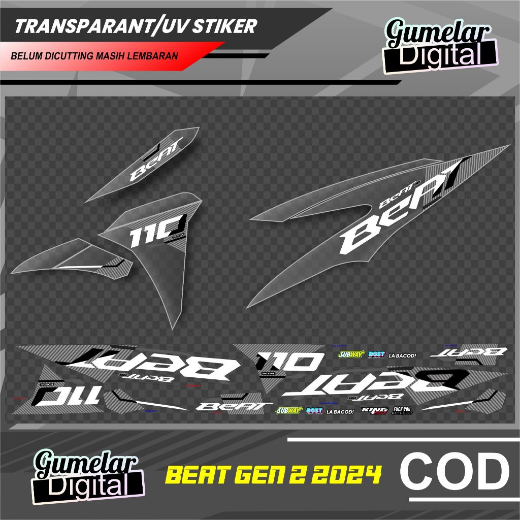 Jual STRIPING TRANSPARAN UV CLEAR SIMPEL HONDA BEAT DELUXE 2024 BEAT ...