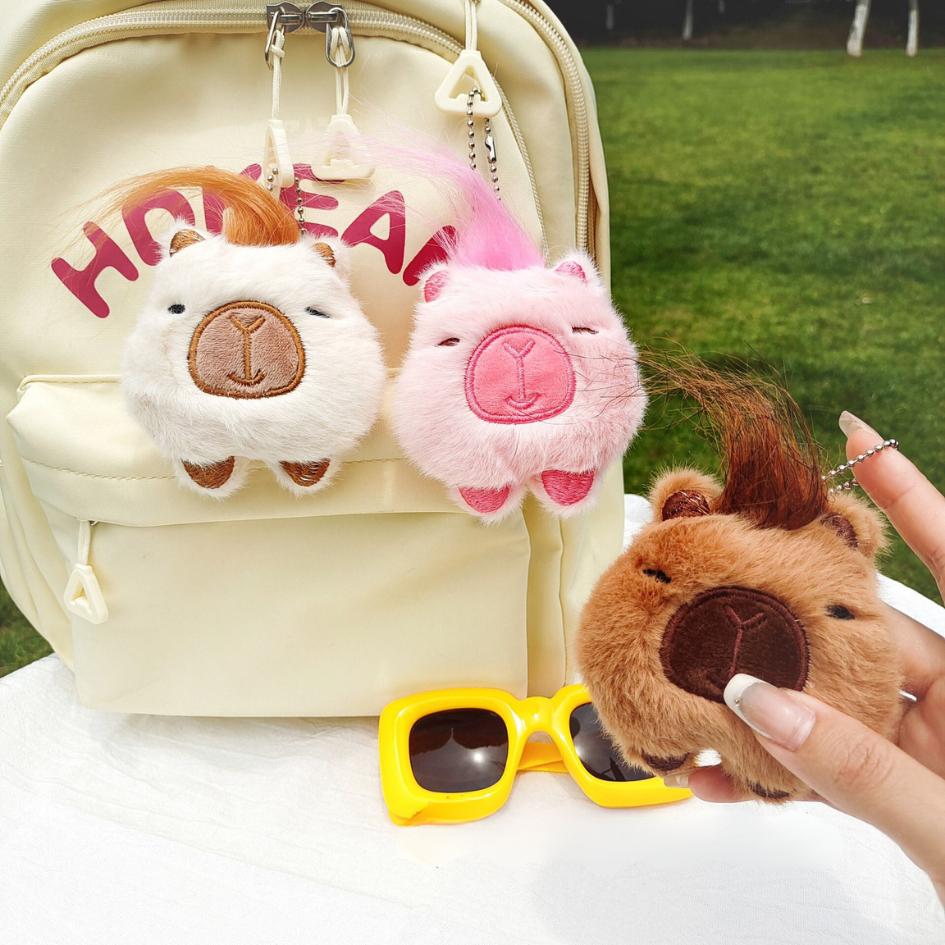 Jual Gantungan Kunci Keychain Boneka Capybara Hair Head Cutesy | Shopee ...