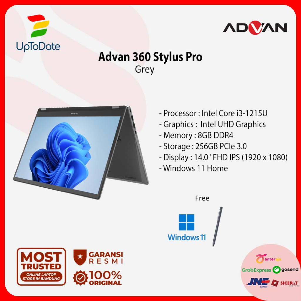 Jual Advan 360 Stylus Pro Intel Core i3-1215U 8GB 256GB SSD 14" FHD ...