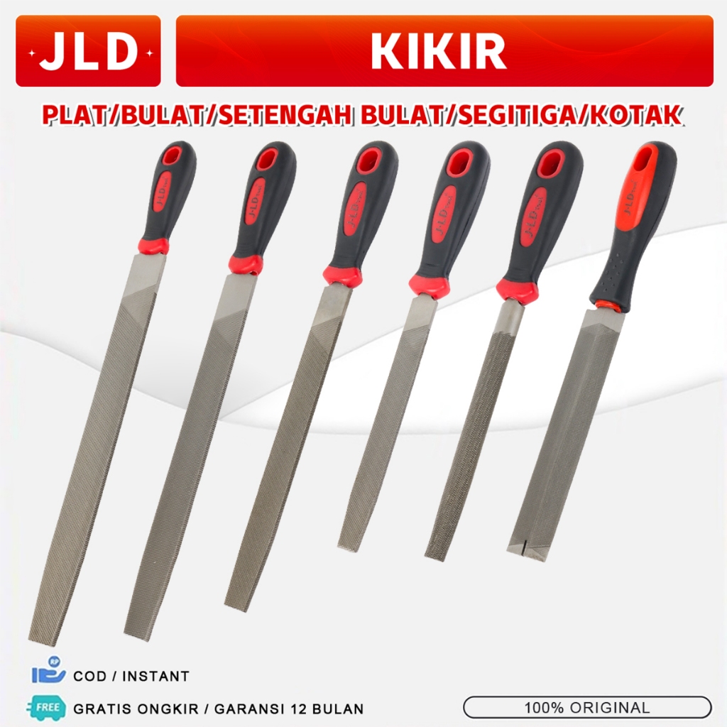 Jual JLD Kikir Gergaji Kayu Besi Baja Gagang Karet Uk(12" 10" 8" 6 ...