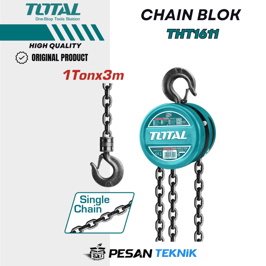 Jual Chain Block Takel Chain Hoist 1 Ton X 3 Meter TOTAL THT1611 ...