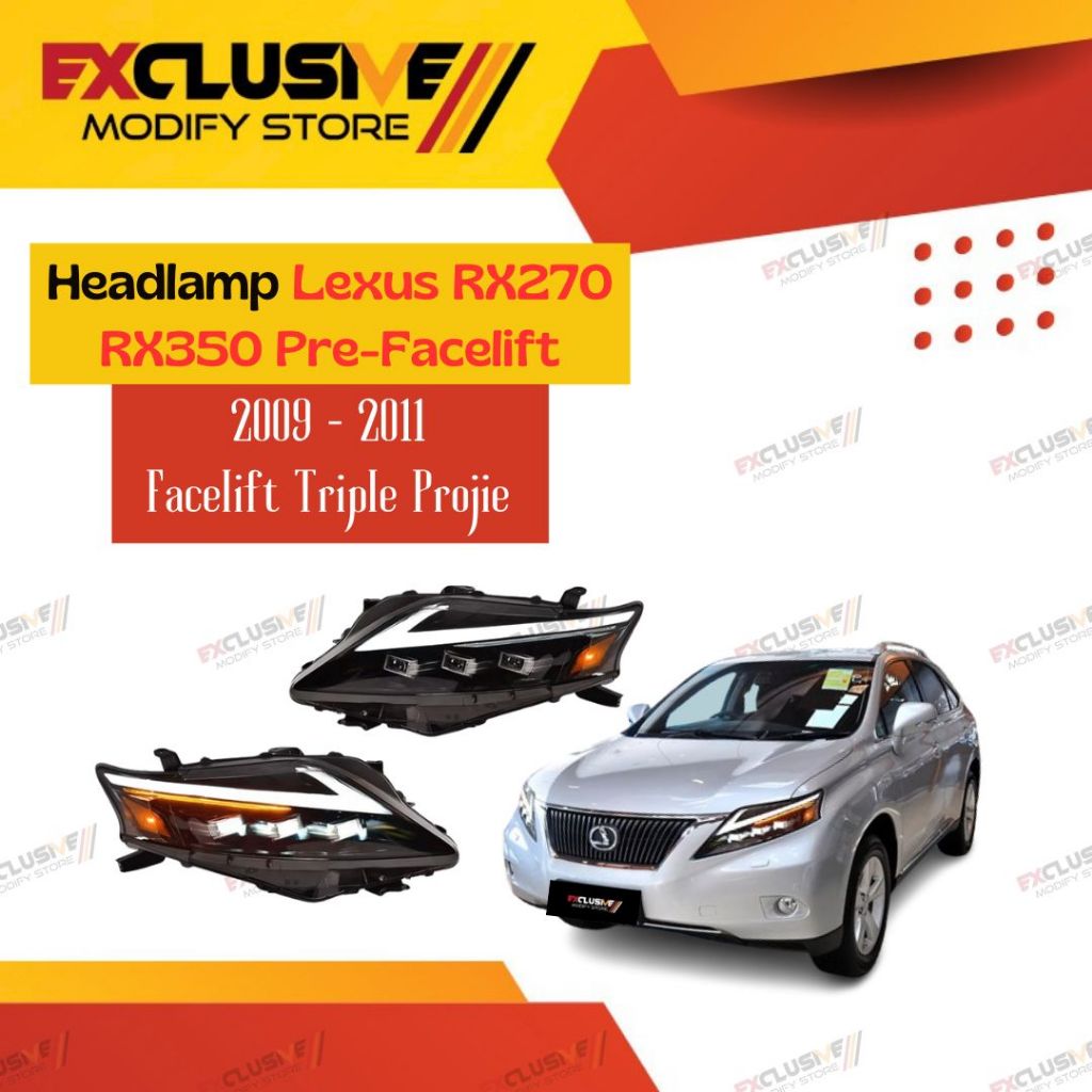 Jual LEXUS RX270 RX350 (2009 - 2011) PRE-FACELIFT UPGRADE HEADLAMP ...