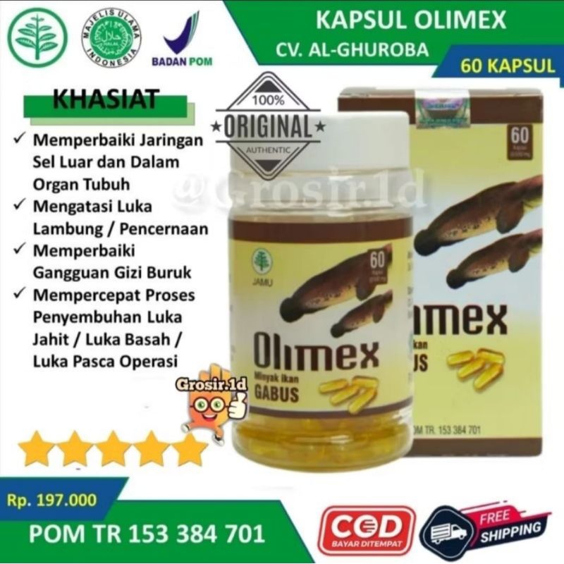 Jual OLIMEX KAPSUL Minyak Ikan Gabus Asli Original. Atasi Luka pasca Operasi, Luka Cesar, Luka ...
