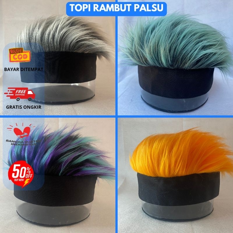 Jual Topi Rambut Palsu / Wig Rambut Palsu / Wig Cosplay Anime Gojo ...