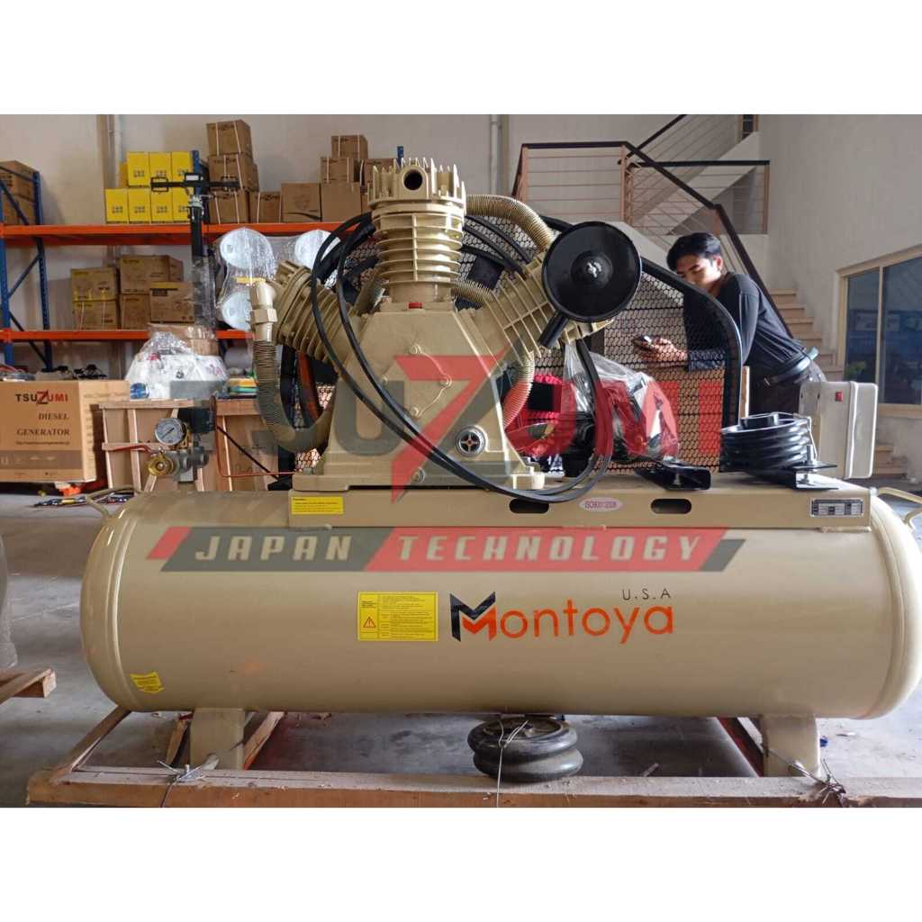 Jual Kompresor Angin 10 HP Montoya T-0.78/12.5 + Dinamo 10 HP 3 Phase ...
