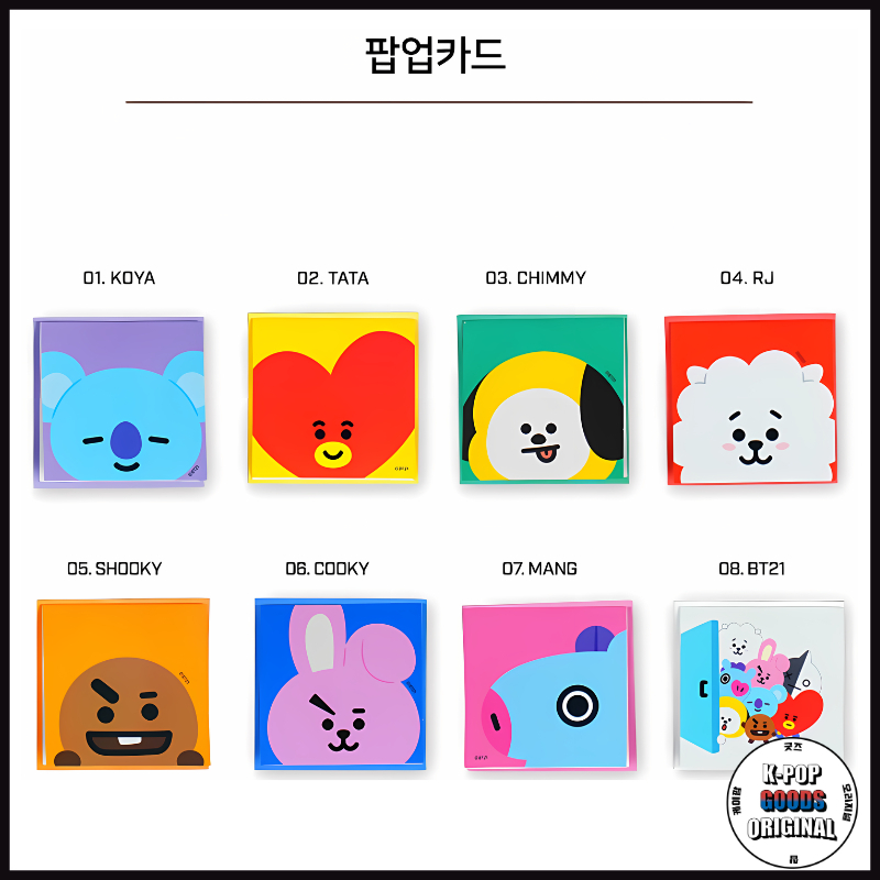Jual BT21 Greeting Card Mang / Shooky / RJ / Chimmy / Koya / Cookie ...