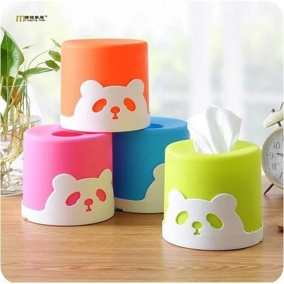 Jual Tempat Tissue Plastik Karakter Panda / Tempat Tisu Gulung Bulat ...