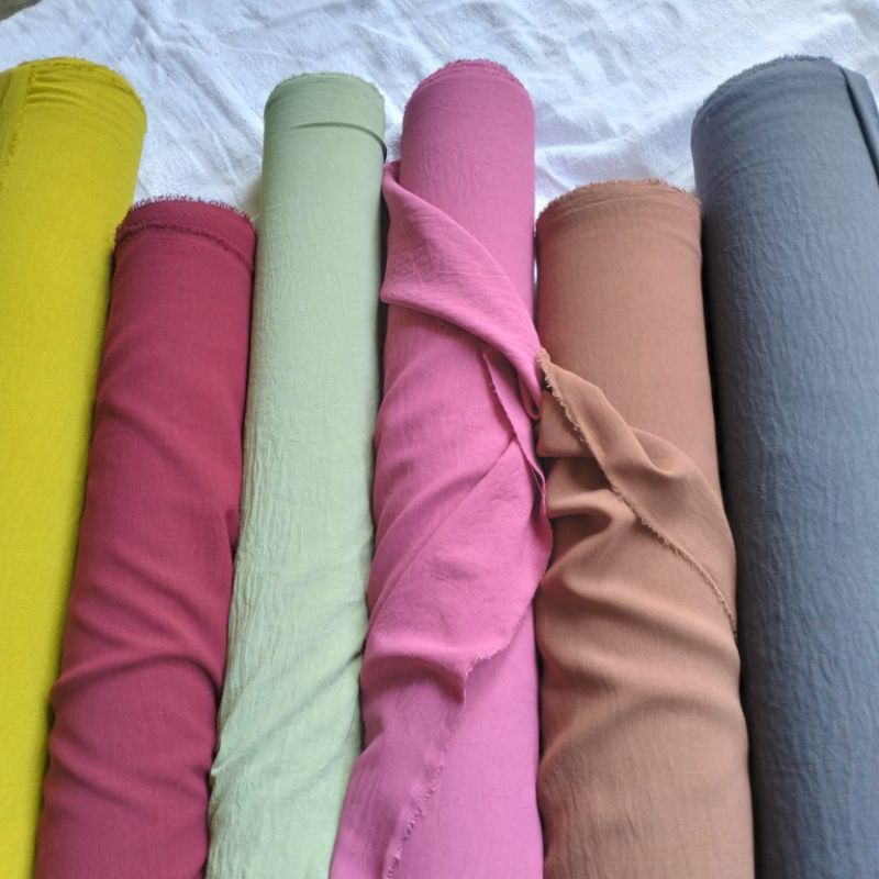 Jual (0.5m) Kain Meteran Cey Crinkle Harga Per setengah meter (0,5m ...