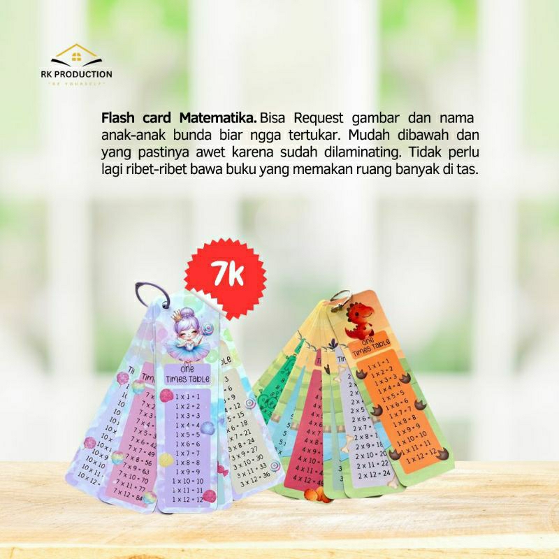 Jual Flash Card Perkalian| Flash Card Perkalian Anak SD| Flash Card ...