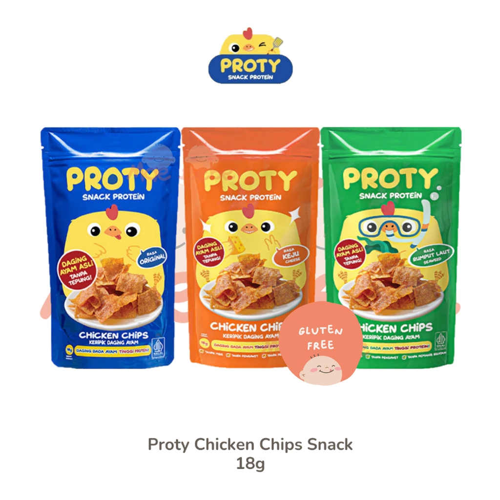 Jual Proty Chicken Chips Snack Makanan Ringan Camilan Protein Anak 18g ...