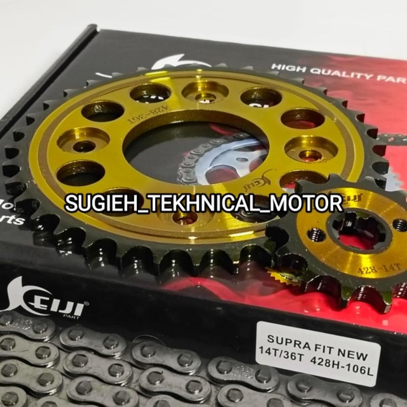 Jual GEAR SET / GEAR PAKET BAJA DEPAN , BELAKANG , RANTAI HONDA SUPRA X 125 / SUPRA FIT NEW 428H ...