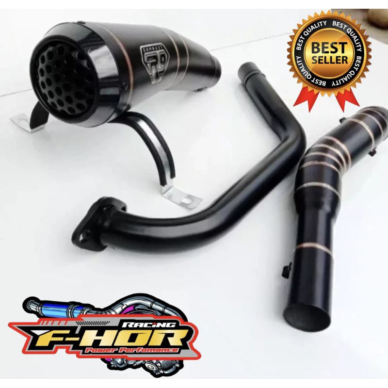 Jual KNALPOT RACING R9 GP SERIES HITAM FULL VIXION R15 VERZA BISON CBR ...