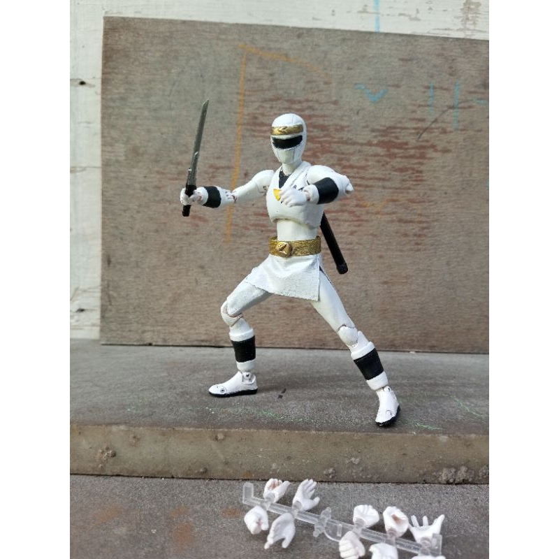 Jual shf kakuranger white tsuruhime custom action figure power rangers ...