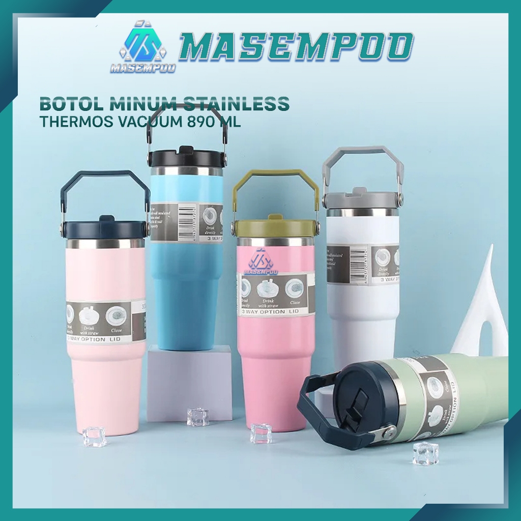 Jual Botol minum stainless VACUUM 30 OZ - 890 ML termos vacuum tumbler travel mug | Shopee Indonesia