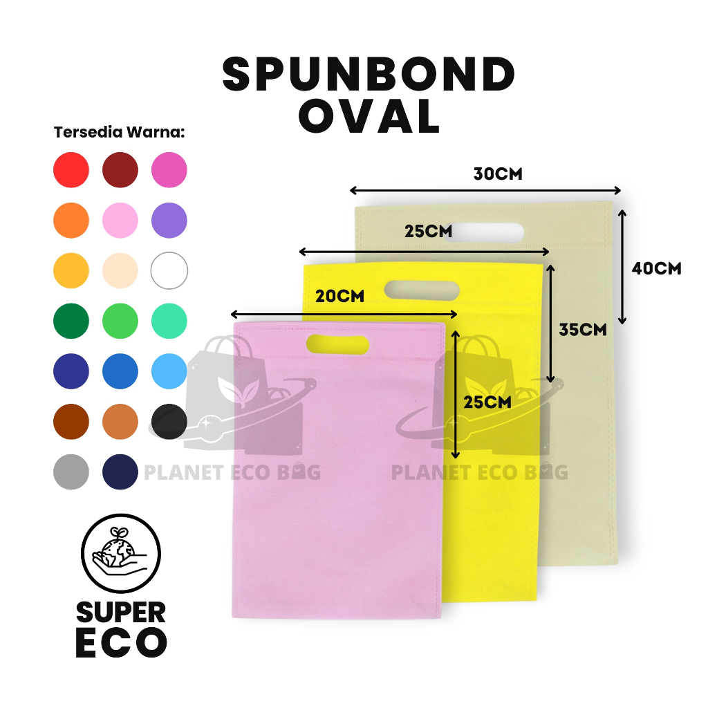 Jual OVAL SUPER ECO Tas Spunbond Oval 3 Ukuran 20x25 25x35 30x40 ...