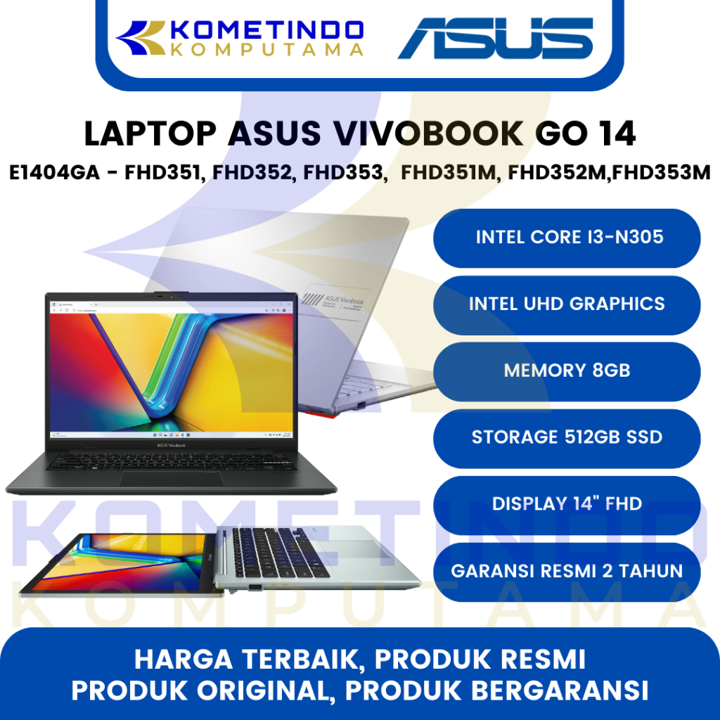 Jual Laptop ASUS Vivobook Go 14 E1404GA Intel Core i3-N305 Intel UHD ...