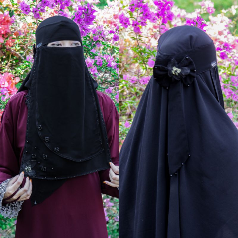 Jual NIQAB BANDANA KUPU PITA NIQOB BUTTERFLY ANISA CADAR MURAH MODEL ...