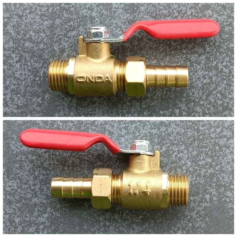 Jual Stop Kran Kuningan Angin Kompresor 1/4" Inch Onda Ball Valve ...