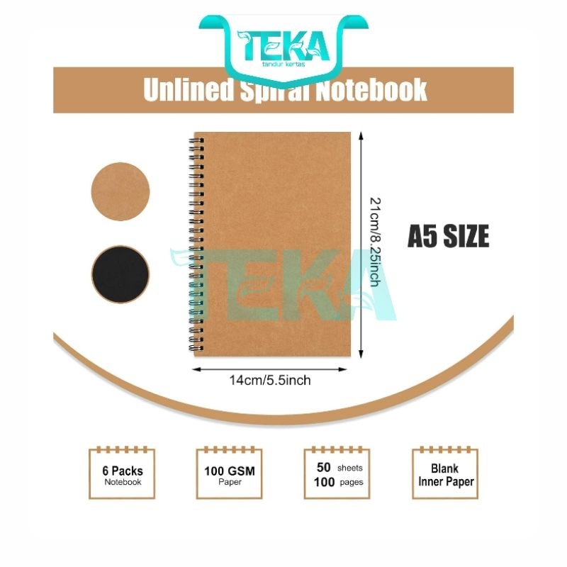Jual Teka Sketchbook Buku Sketsa A5 (50 lembar) - Desain Notebook ...