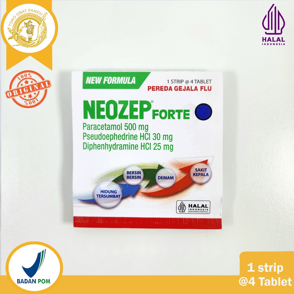 Jual NEOZEP FORTE STRIP 4 TABLET / SAKIT KEPALA / FLU / DEMAM | Shopee ...