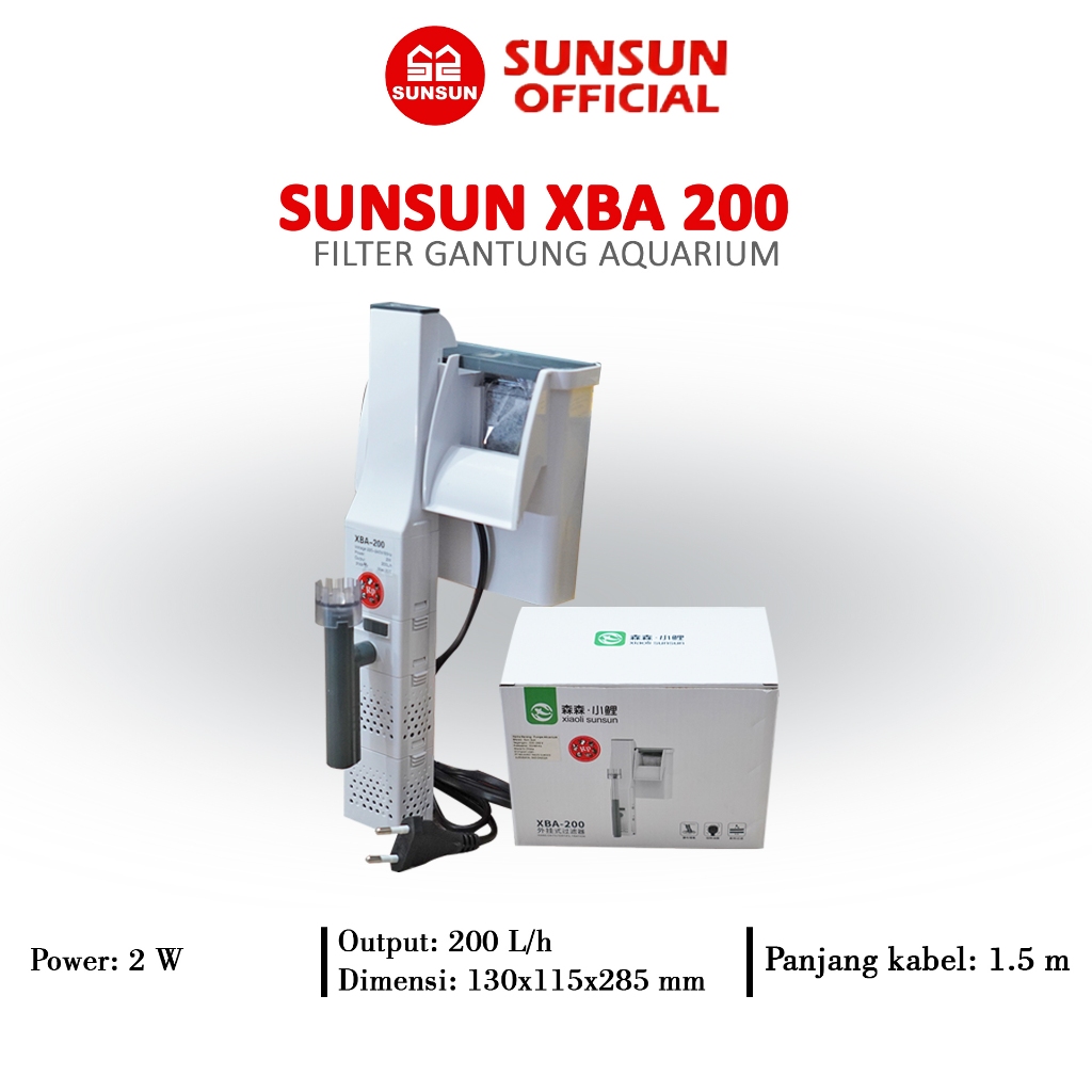 Jual SUNSUN XBA 200/300/500 Hang On / Filter Gantung Aquarium Aquascape ...