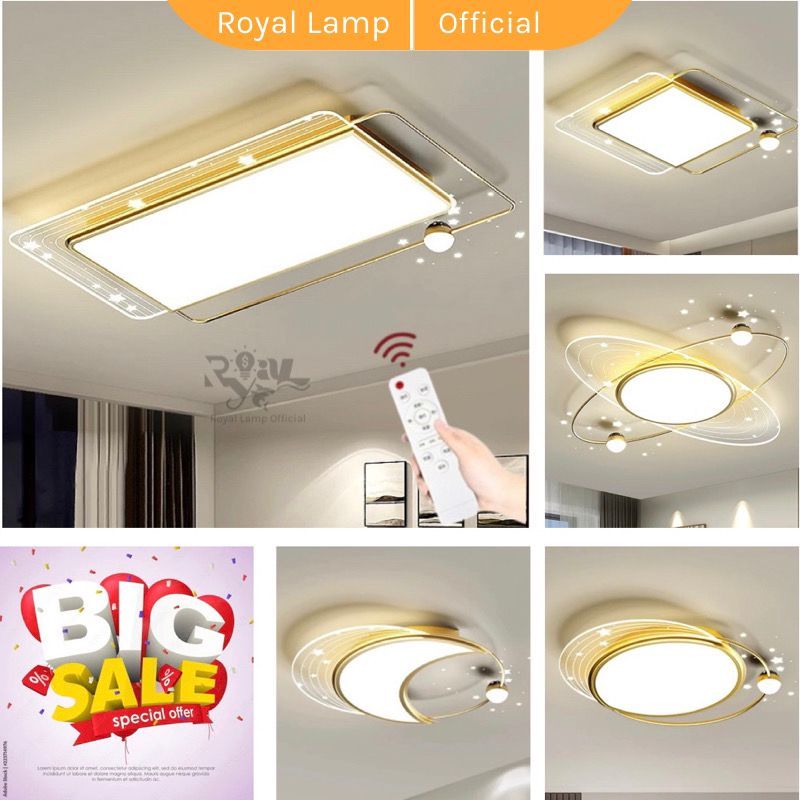 Jual Lampu Plafon Akrilik Lampu LED 3Warna Cahaya Remote Control Lampu ...