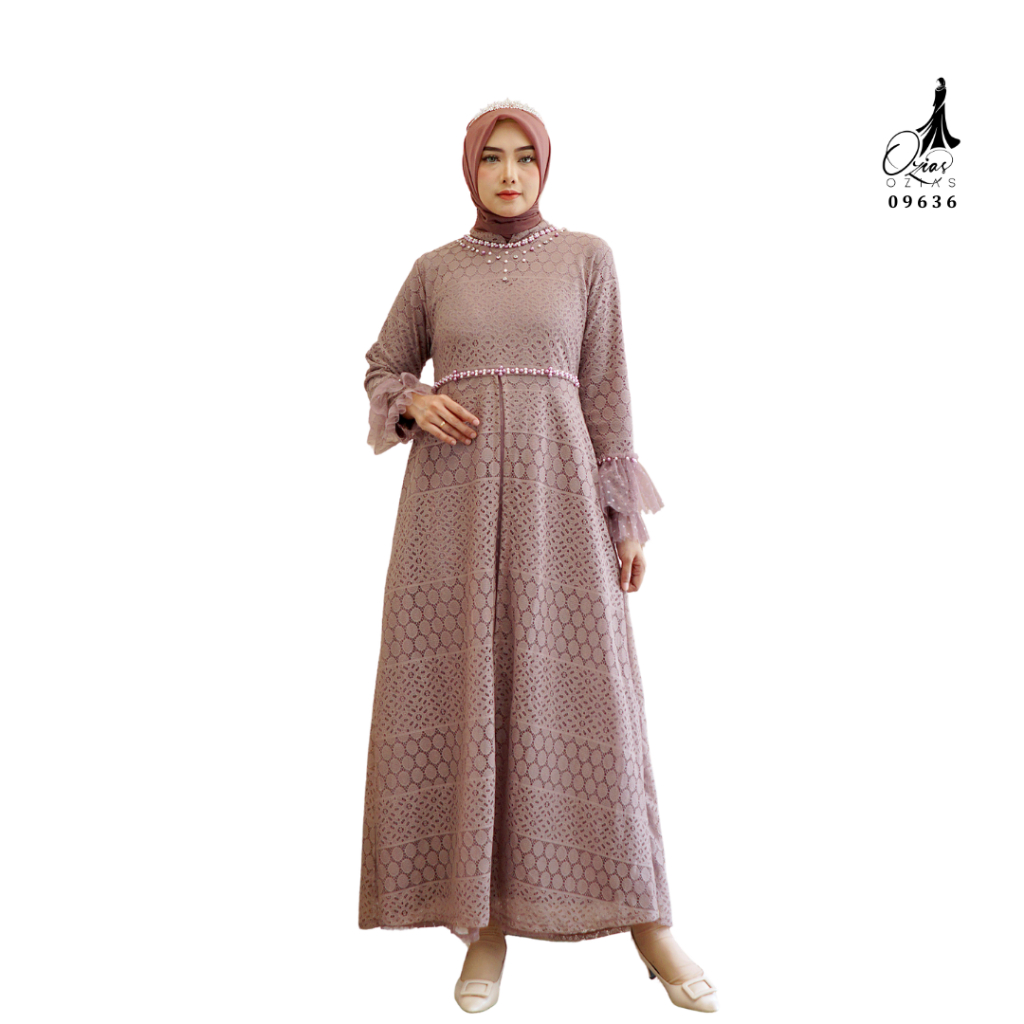 Jual Ozias - Gamis Brokat 09636 LD 105 I Gamis Simpel Kondangan | Shopee Indonesia