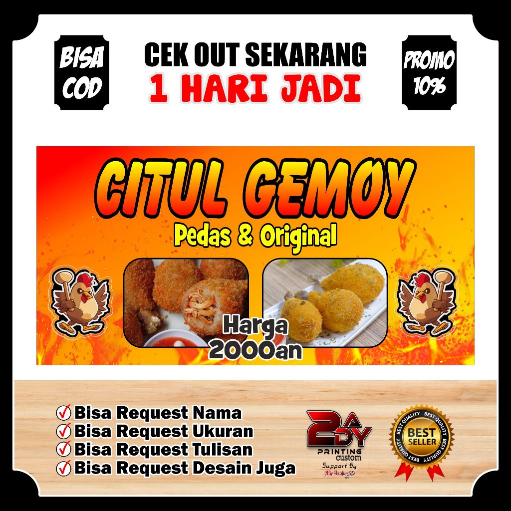 Jual Spanduk/Banner Citul Aci Tulang Enak Ukuran 100x50cm | Shopee ...