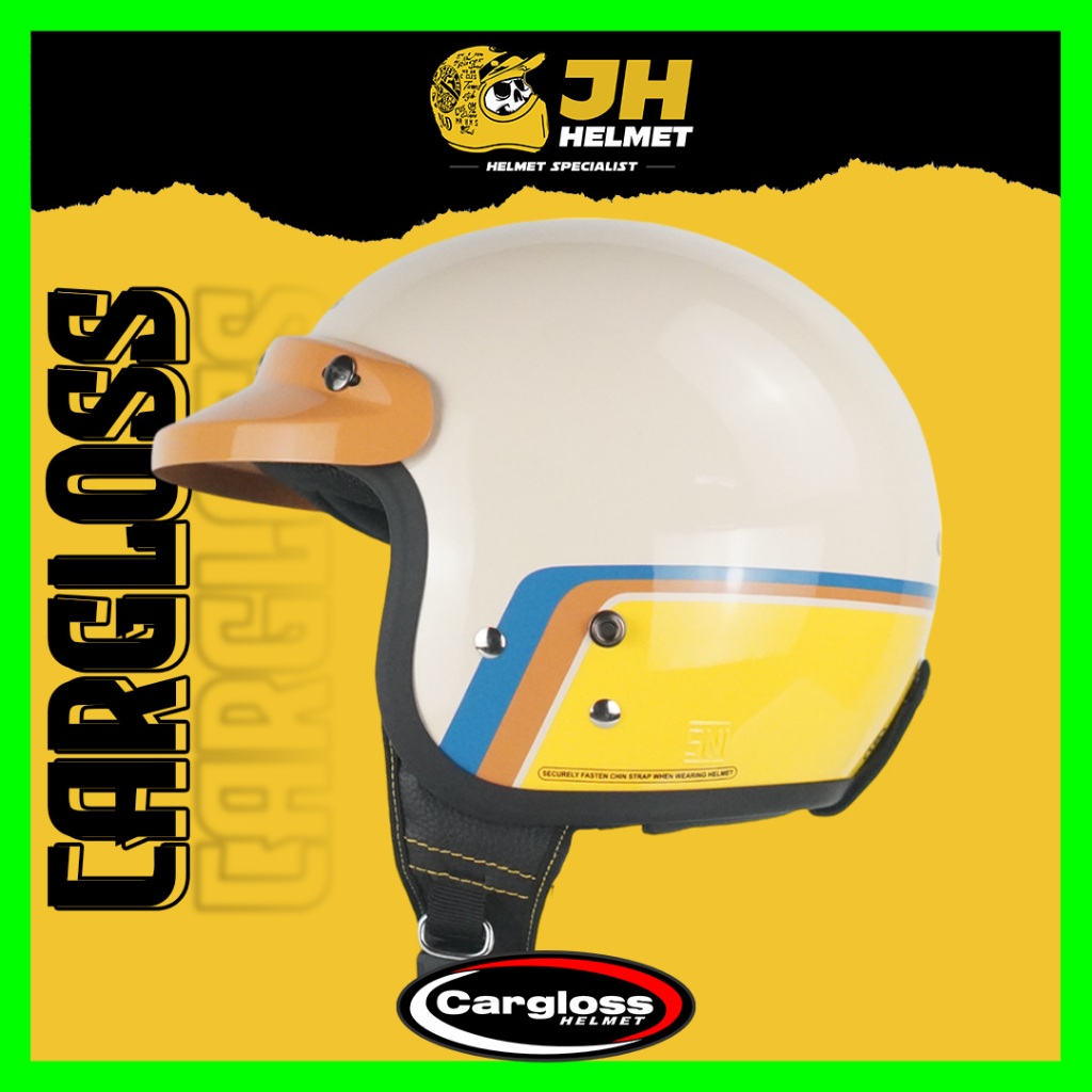 Jual Helm Cargloss Retro Original CFM Motif Race Track Avorio Glossy ...
